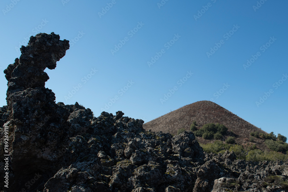 Kula Salihli Geopark. Kula Geopark walking path. Sandal Divlit Volcano ...
