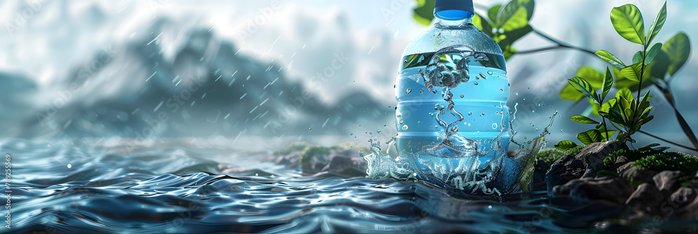 Submerged Water Bottle in Ocean Water Cool Aquatic Theme Ideal for ...