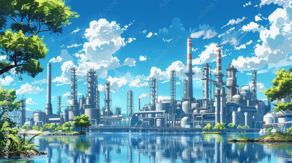 Oil refinery plant from industry zone, Oil and gas petrochemical ...