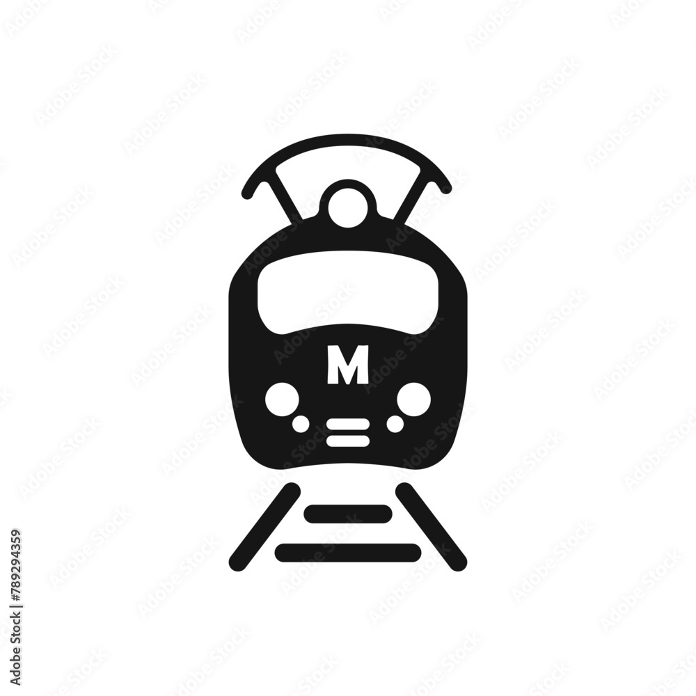 Metro logo vector icon. Subway icon. Rail underground train vector ...