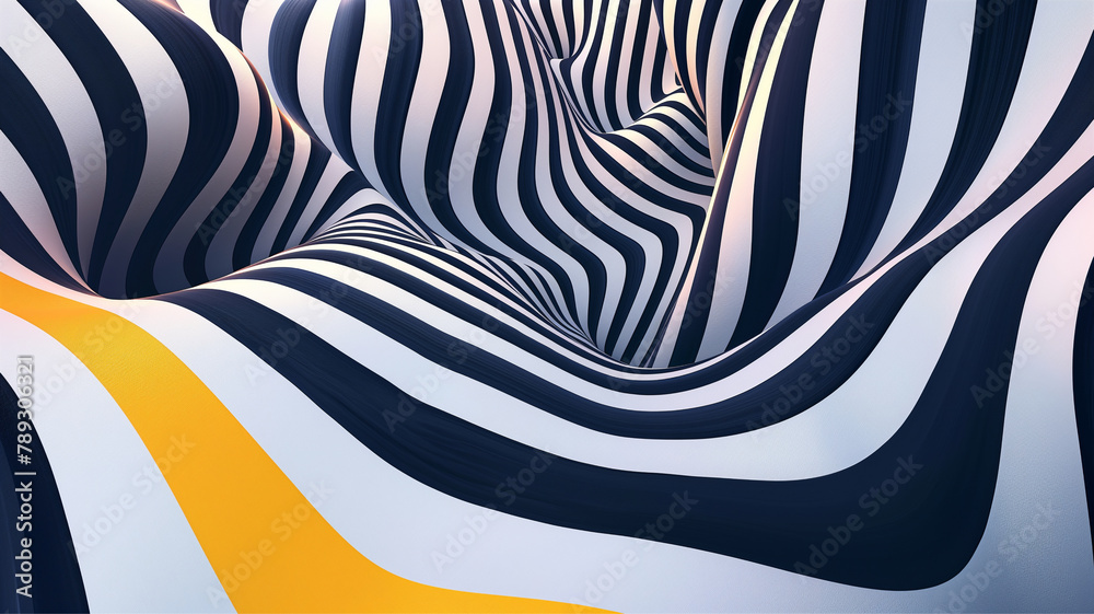 Retro psychedelic optical illusion background with zebra stripes ...