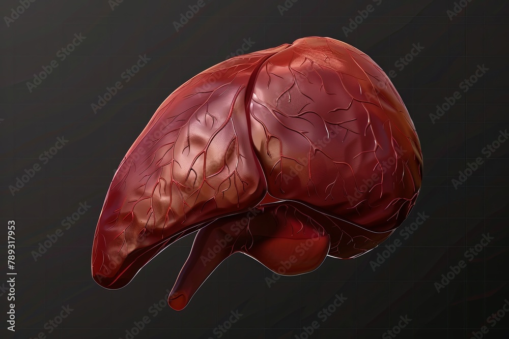 Realistic anatomical structure of the liver. Vector organ of the liver ...