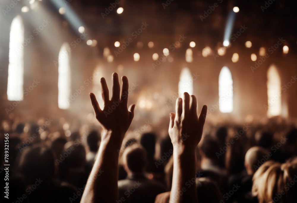 technology created worship christian hands raised Church concept hand ...