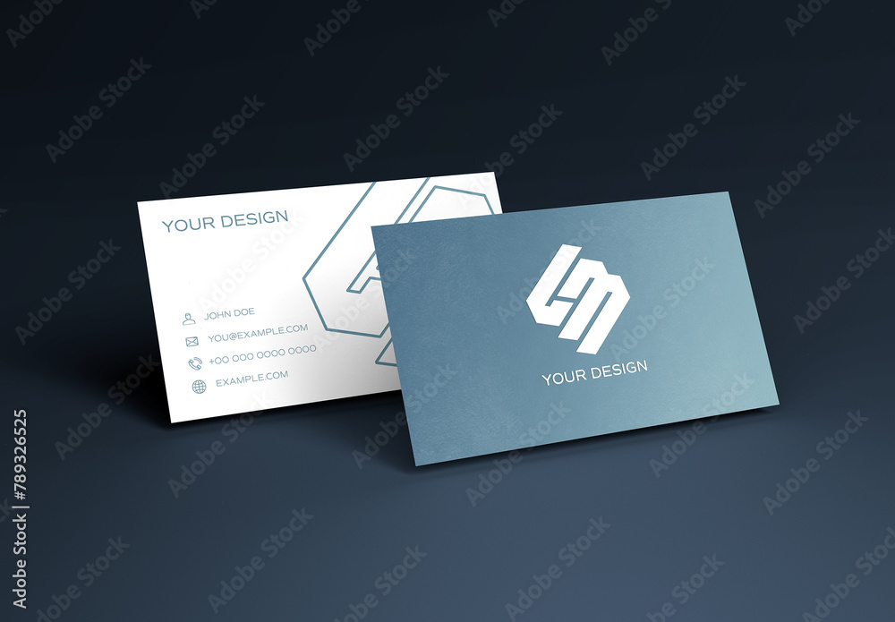 Business Cards On Dark Editable Background Mockup Stock Template ...