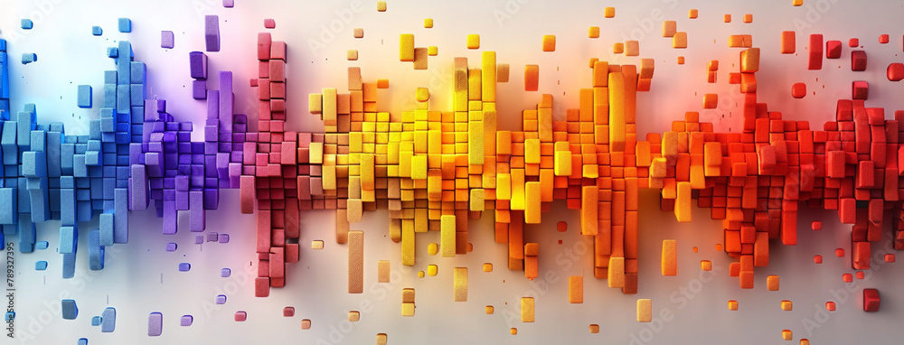Colorful wide graphical columns geometric background image with ...