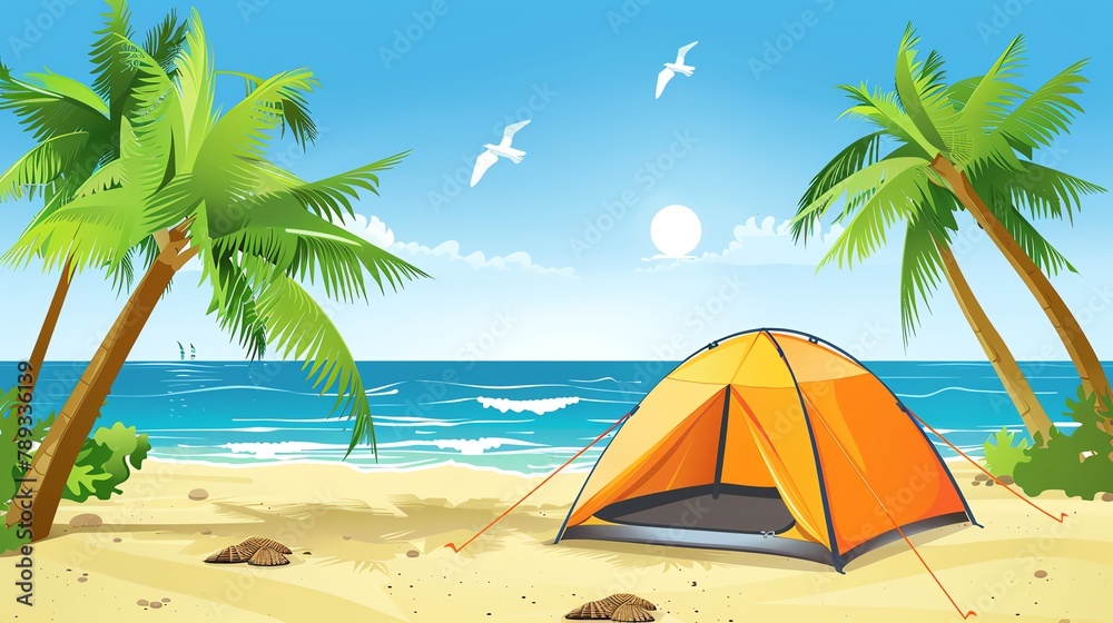 Beach tent clipart providing shelter from the sun Stock Illustration ...