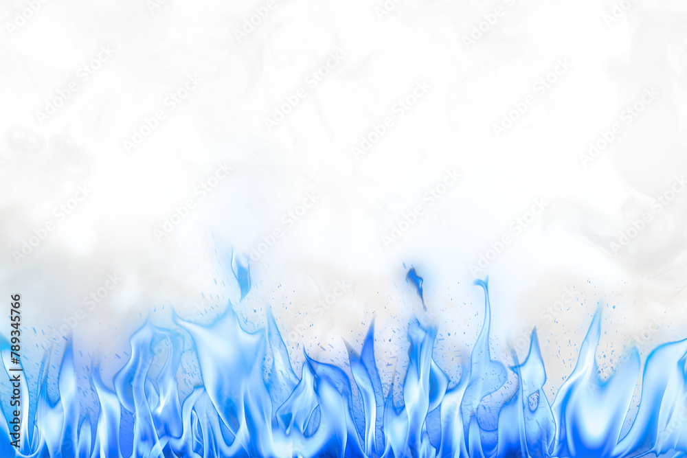Flame png border, blue realistic fire transparent image Stock ...