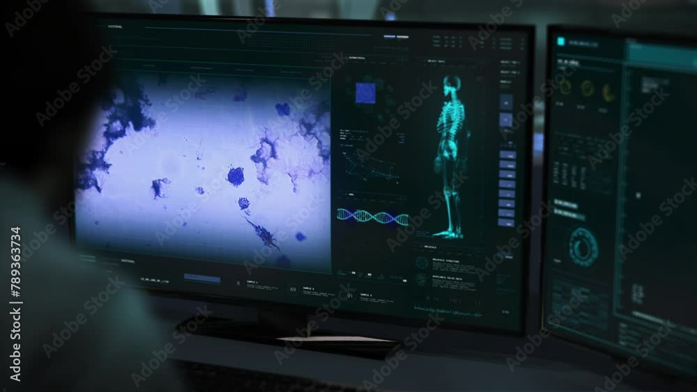 Doctor Observes Analysis Of Patients Organism Infection In Modern ...