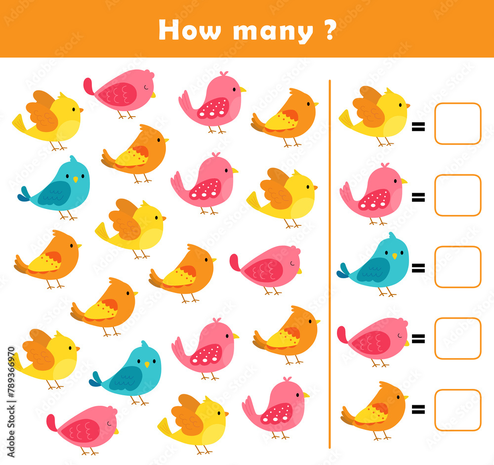 Counting children game cartoon. I spy game for toddlers. Find and count ...