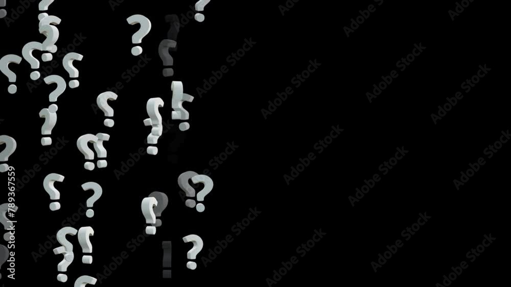 3D Animation of Question marks moving on transparent background. who ...