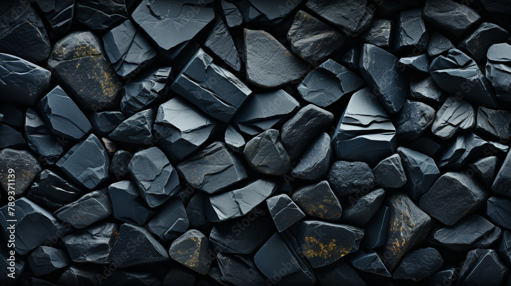 Small dark stone texture for background, pattern of gravel stone wall texture or stone ...