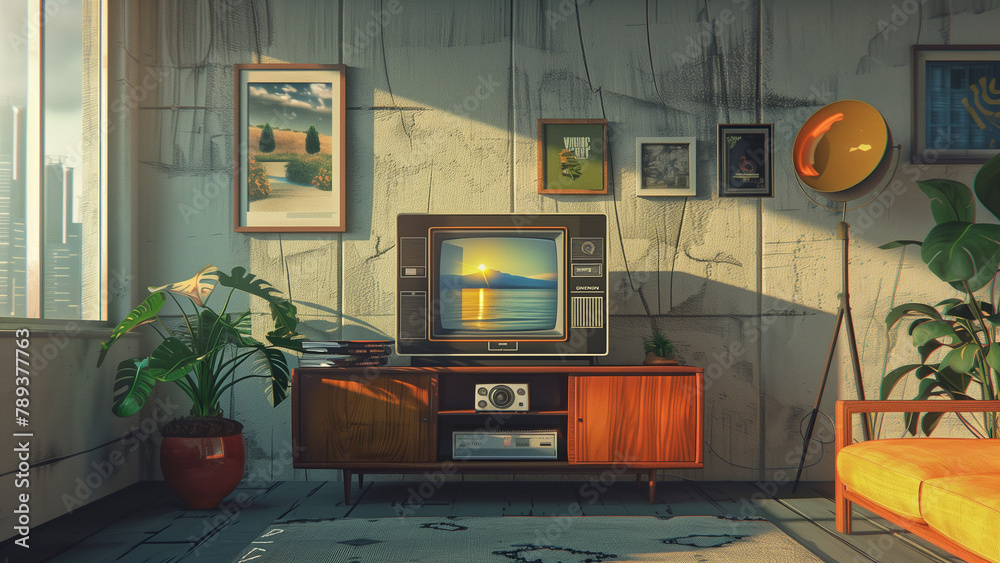 Retro Forecast: 1970s Cabinet Television Displaying Weather Channel in ...