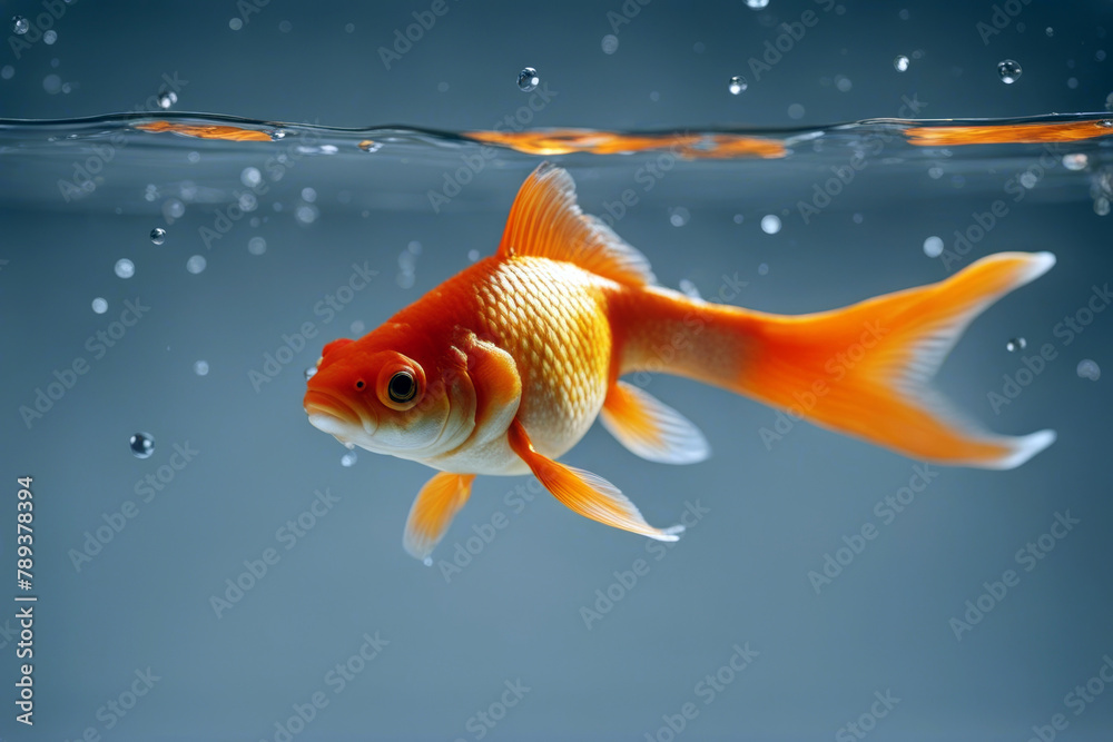 Jumping Fish Goldfish fish photo motion concept glasses studio shot ...