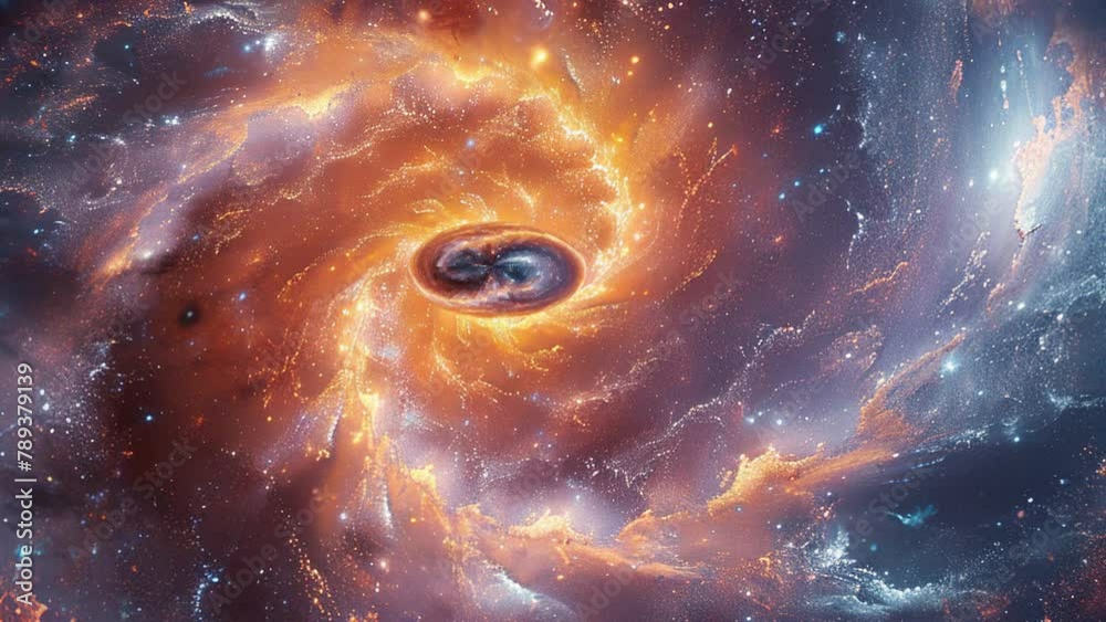 Looping Rotation of Spiral Galaxy in Milky Way, Star-filled Universe ...