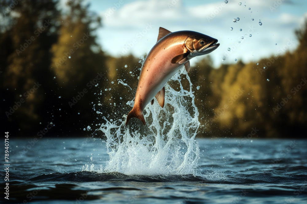 salmon water out jumping sh lax jump background dripped presentation ...