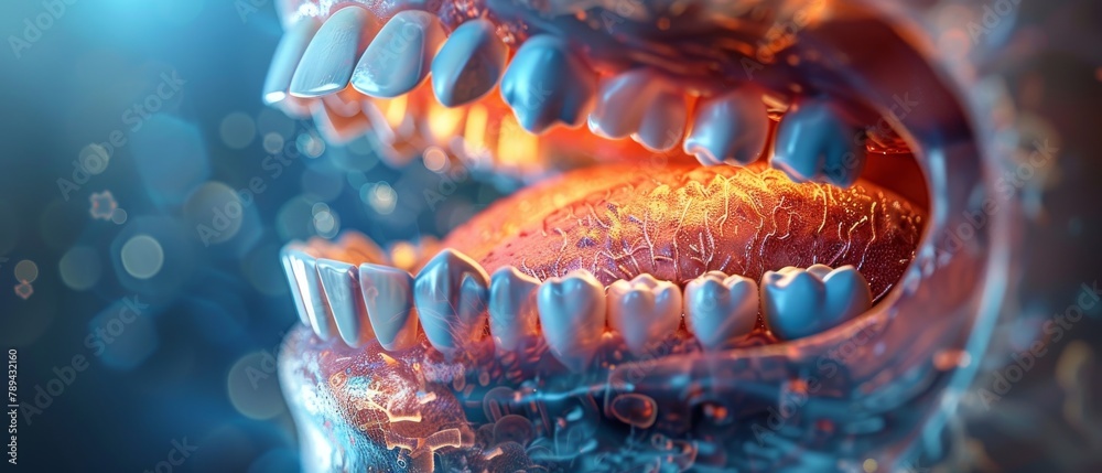 Anatomy of the human mouth illustrated as a modern illustration Stock ...