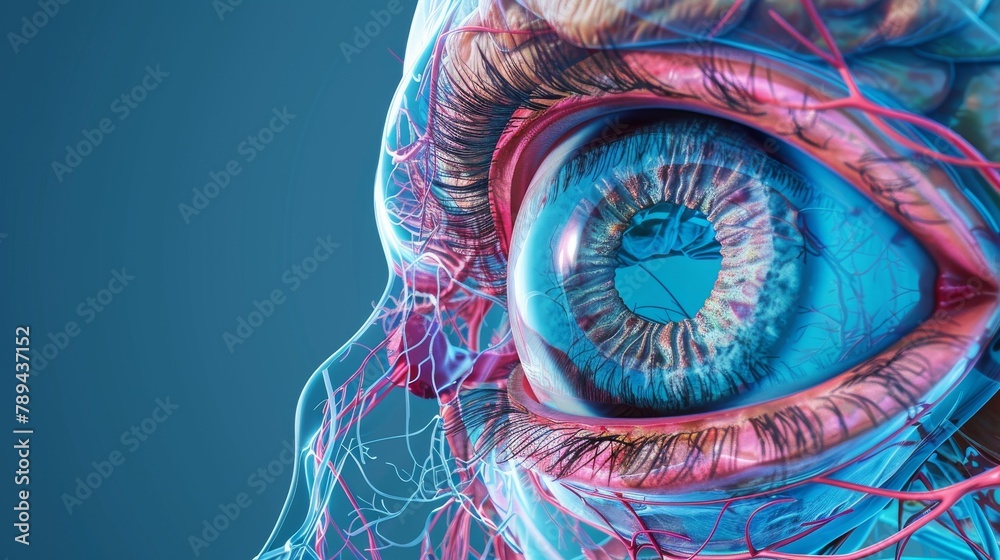 Modern EPS10 illustration showing eye-brain connection, eye structure ...