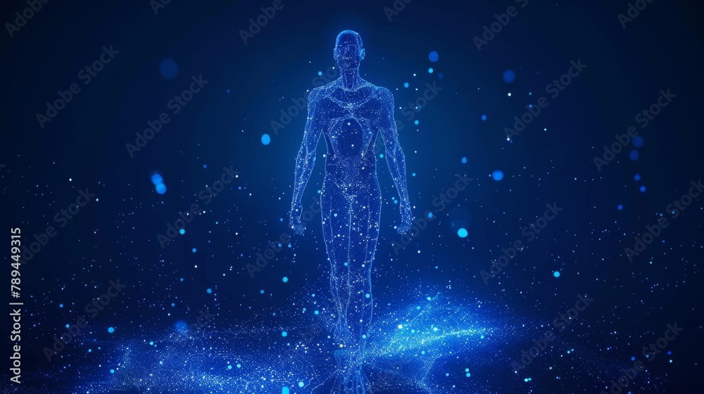 A black and white abstract modern illustration of a female body in an ...