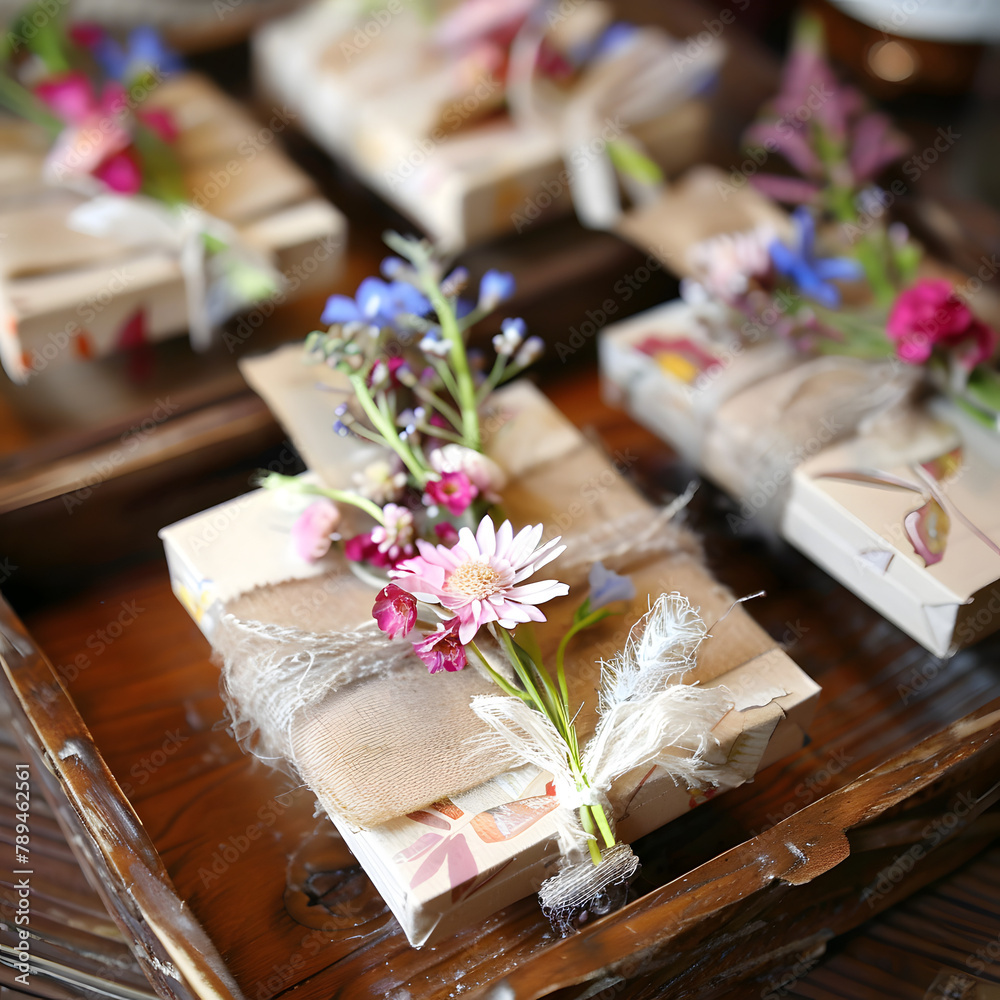 Handcrafted wedding favors made from recycled material. natural eco ...