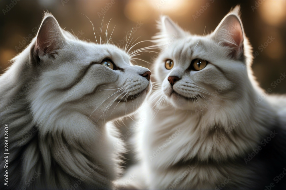 silver mom siberian daughter cats breed cat sweet tongue farm animal ...