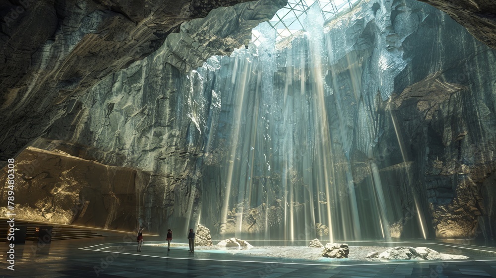 Imagine a museum nestled within the expansive cavern of an ancient lava ...
