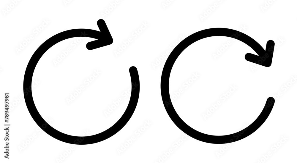Rotate Right icon set. Refresh, reload, restart, reset or recover ...