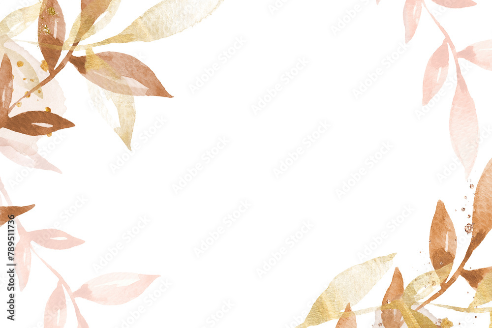 Watercolor leaf border png transparent background Stock Illustration ...