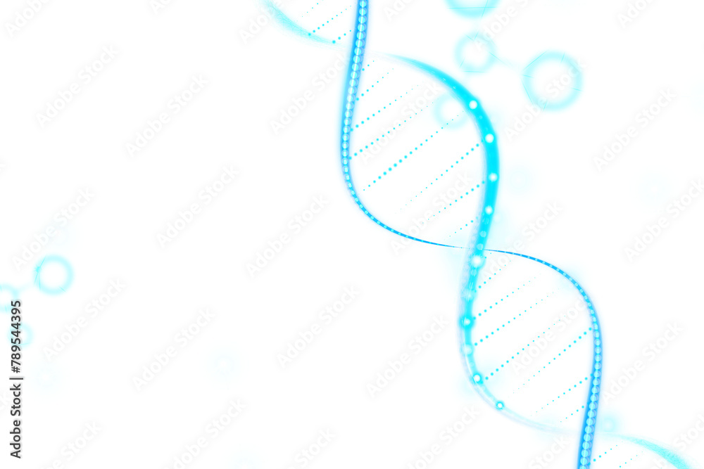 DNA biotechnology science background vector in blue futuristic style ...