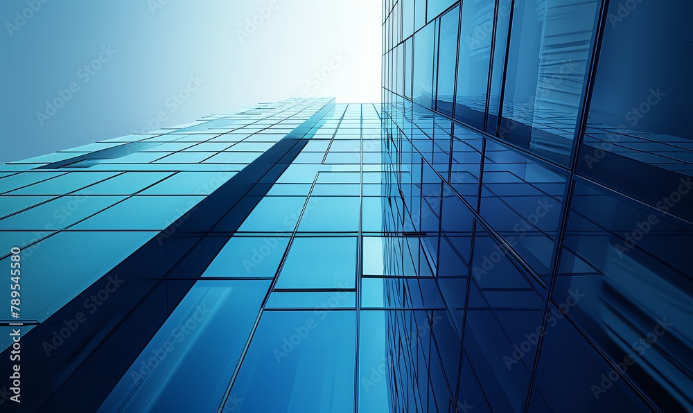 Capture the sleek elegance of a modern skyscrapers side profile ...