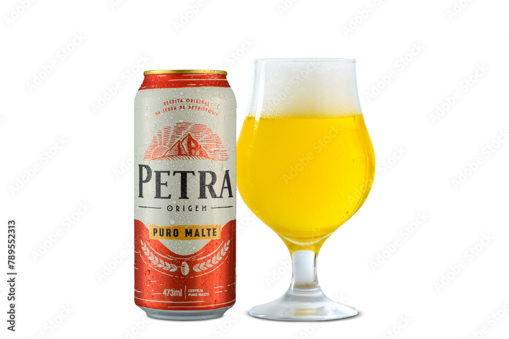 SÃO PAULO-BRAZIL, April 19, 2024, CERVEJA PETRA ORIGEM PURO MALTE 330ml ...
