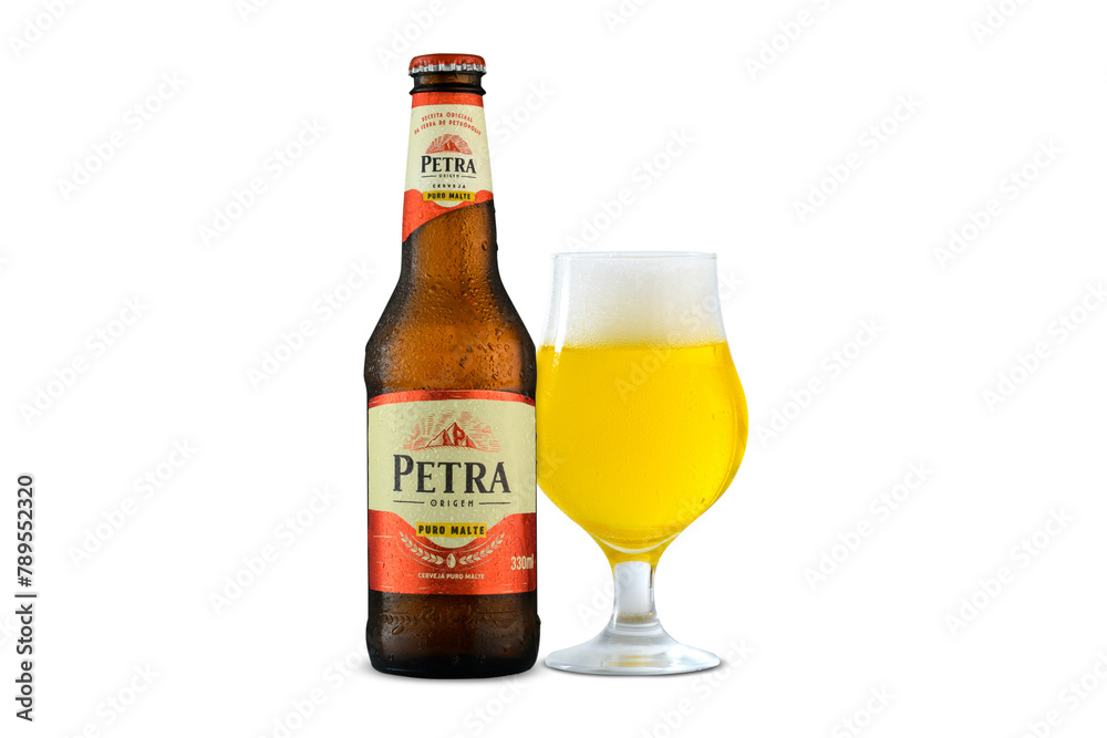 SÃO PAULO-BRAZIL, 19th April 2024 CERVEJA PETRA ORIGEM PURO MALTE 330ml ...