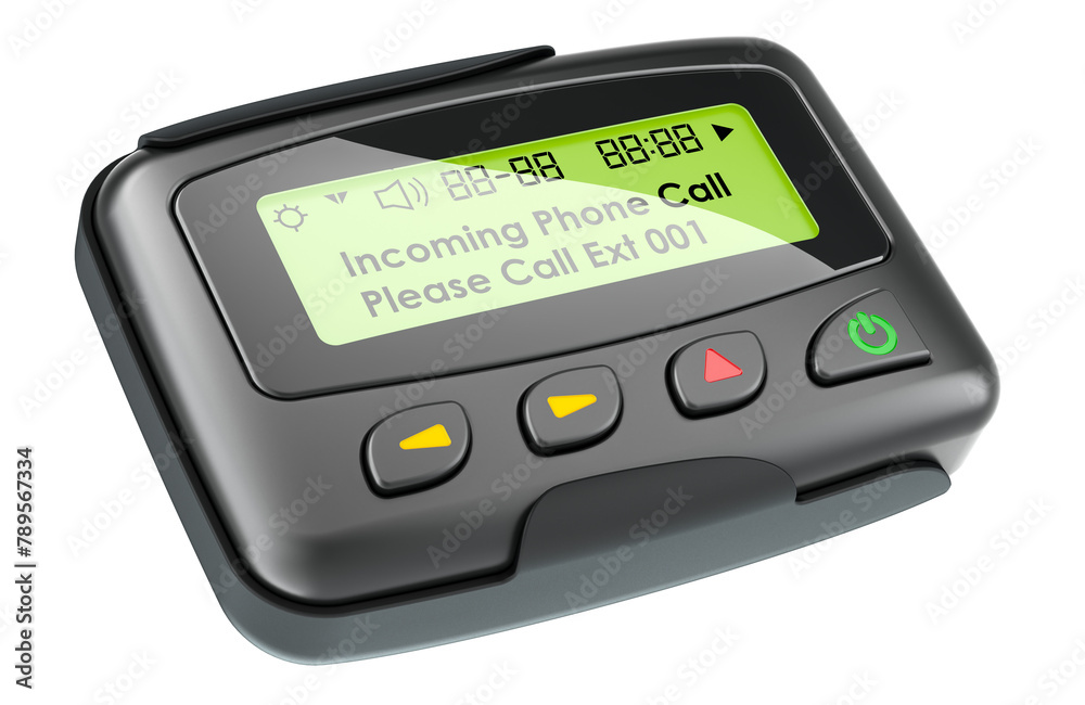 Pager or beeper. 3D rendering isolated on transparent background Stock ...