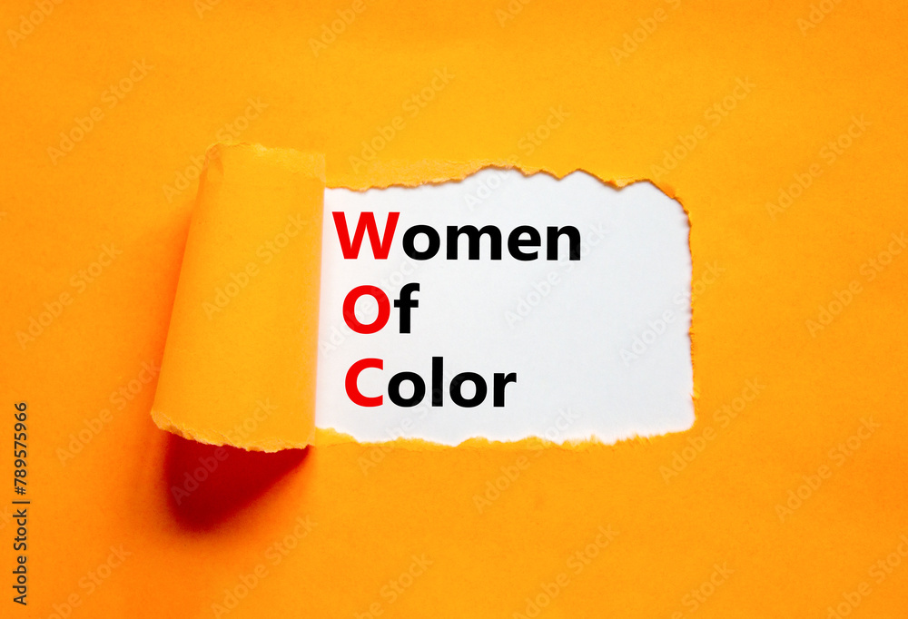 WOC women of color symbol. Concept words WOC women of color on ...