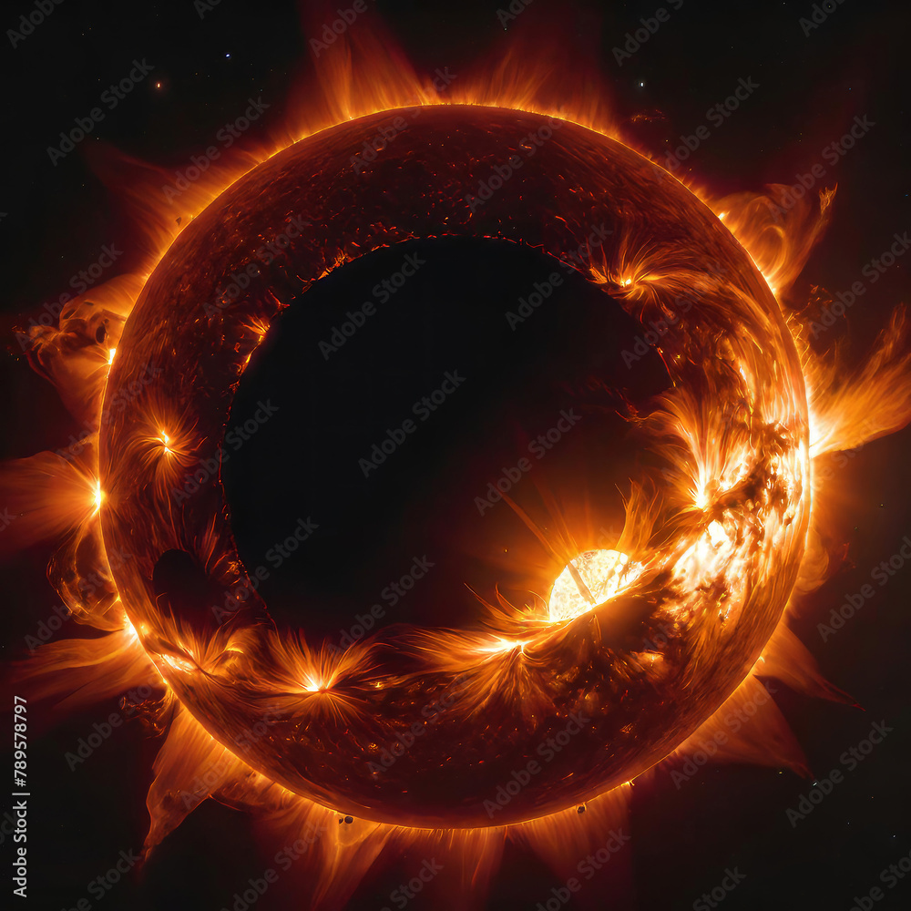 the great edge of the Sun, the explosive solar corona. the vastness of ...