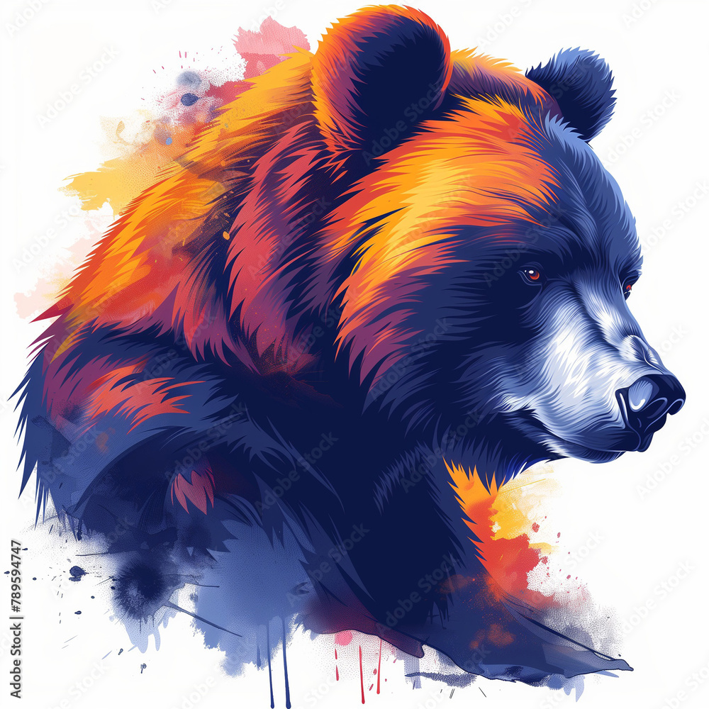 Bear badge for t-shirt design. Animal bear concept poster. Creative ...