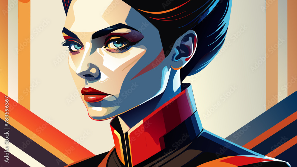 attractive 25 yo slim lady with bold makeup wearing a painful antique ...