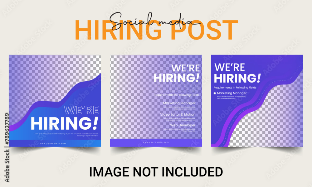 Minimal we are hiring background, job vacancy concept Hiring Job flyer ...