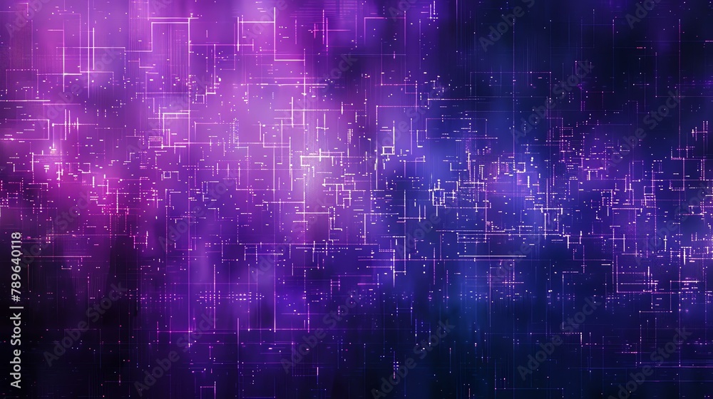 Glowing purple and blue digital background with a sense of movement ...