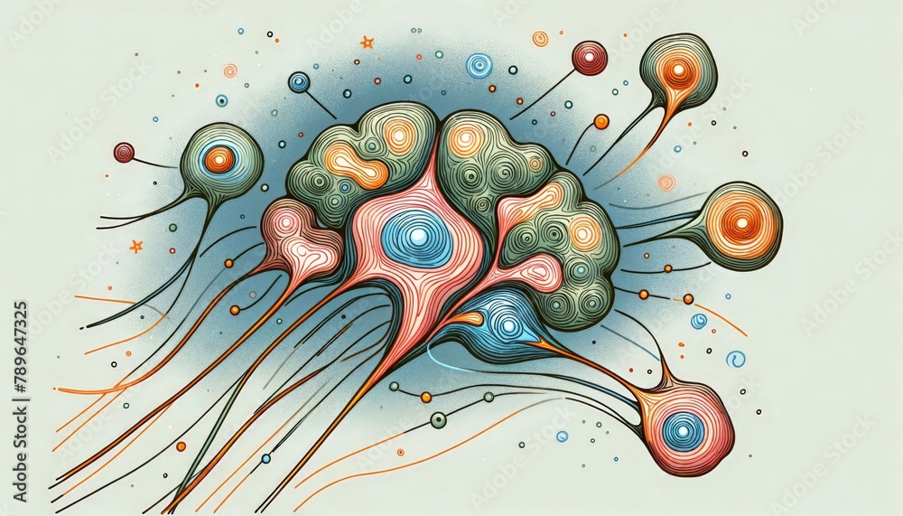 The dynamic changes in brain synapses, highlighting the concept of ...