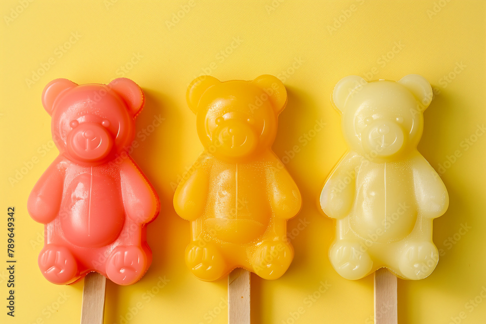teddy bear fruit ice lolly on a stick Stock Photo | Adobe Stock
