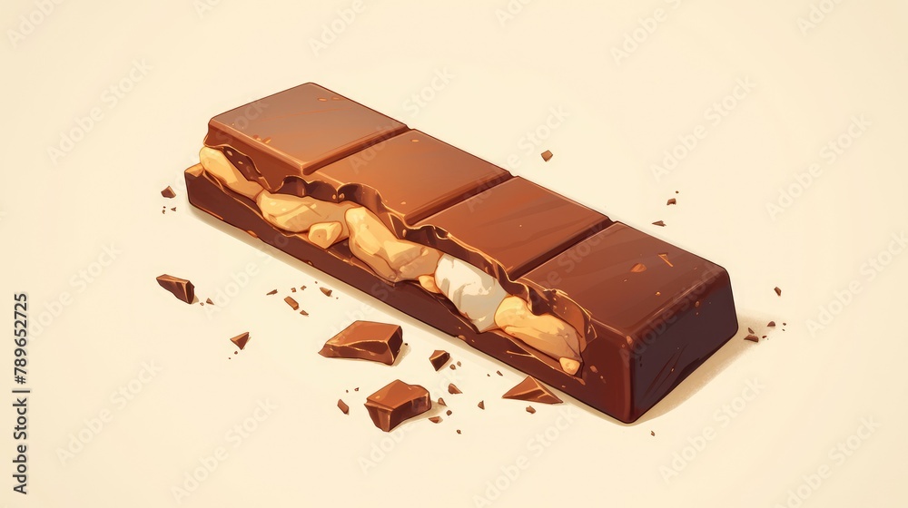 An iconic milk chocolate bar in a stylish minimalist flat design ...