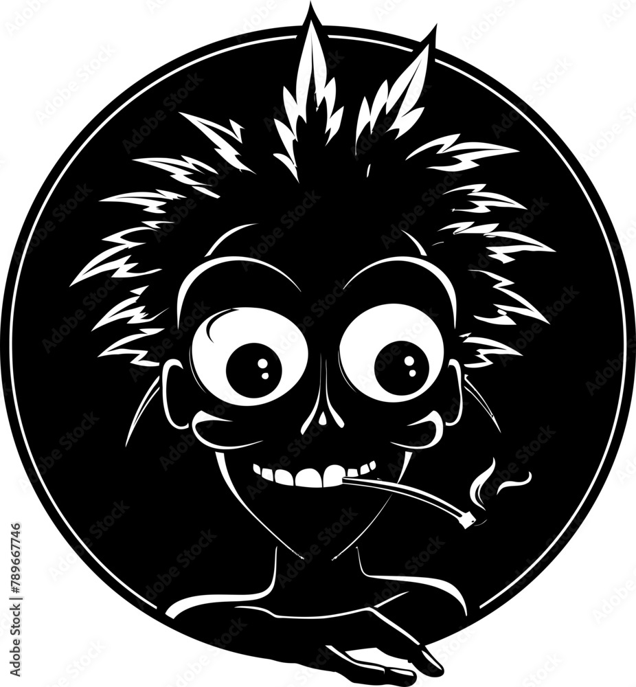 Puff Pass Pal Cartoon Character Blowing Smoke with Cannabis Bud in Logo ...