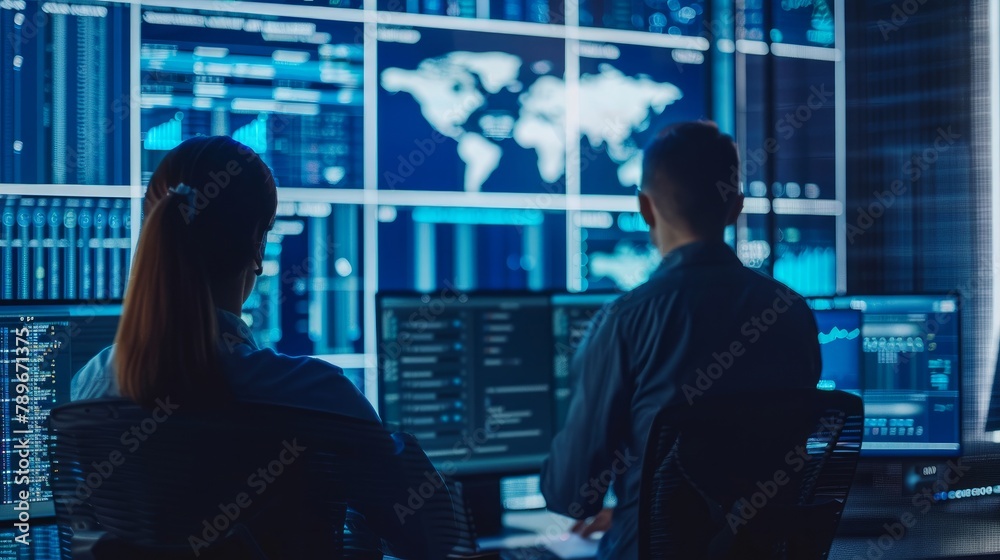 Professional IT Technical Support Specialists and Software Programmer Working on Computers in ...