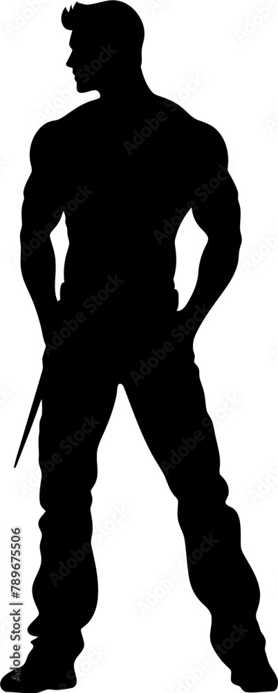 Poster Jean Juggernaut Muscular Icon Vector Symbol Flex Fury Muscle Man ...