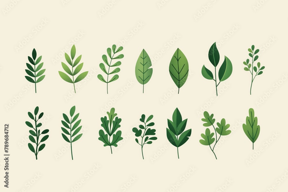 Stunning and extensive collection of minimalist leaf illustrations in ...