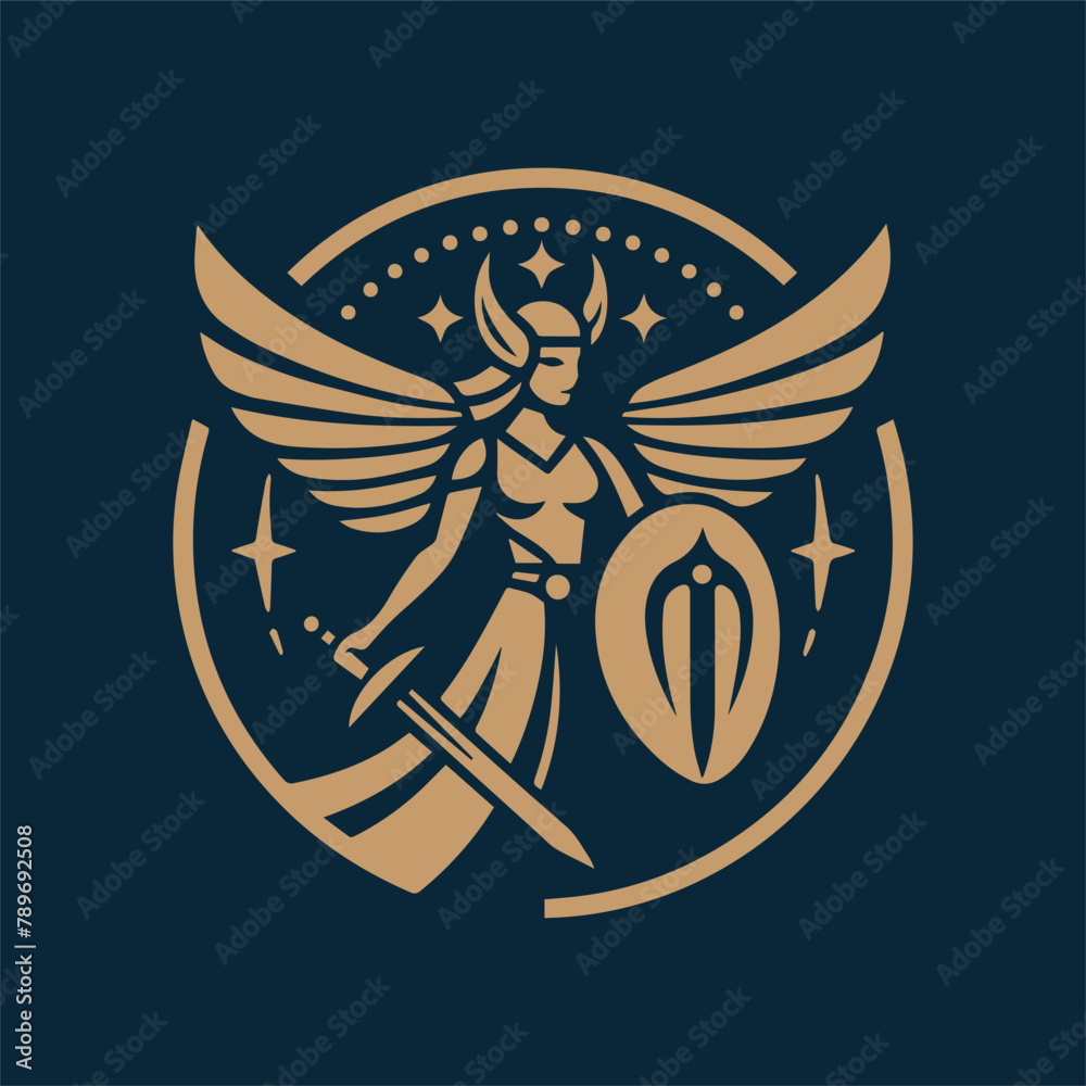 Valkyrie monochrome logo for company simple and elegant Stock Vector ...
