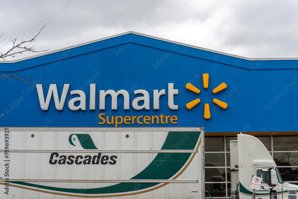 east facing side of Walmart Supercentre, a department store chain ...