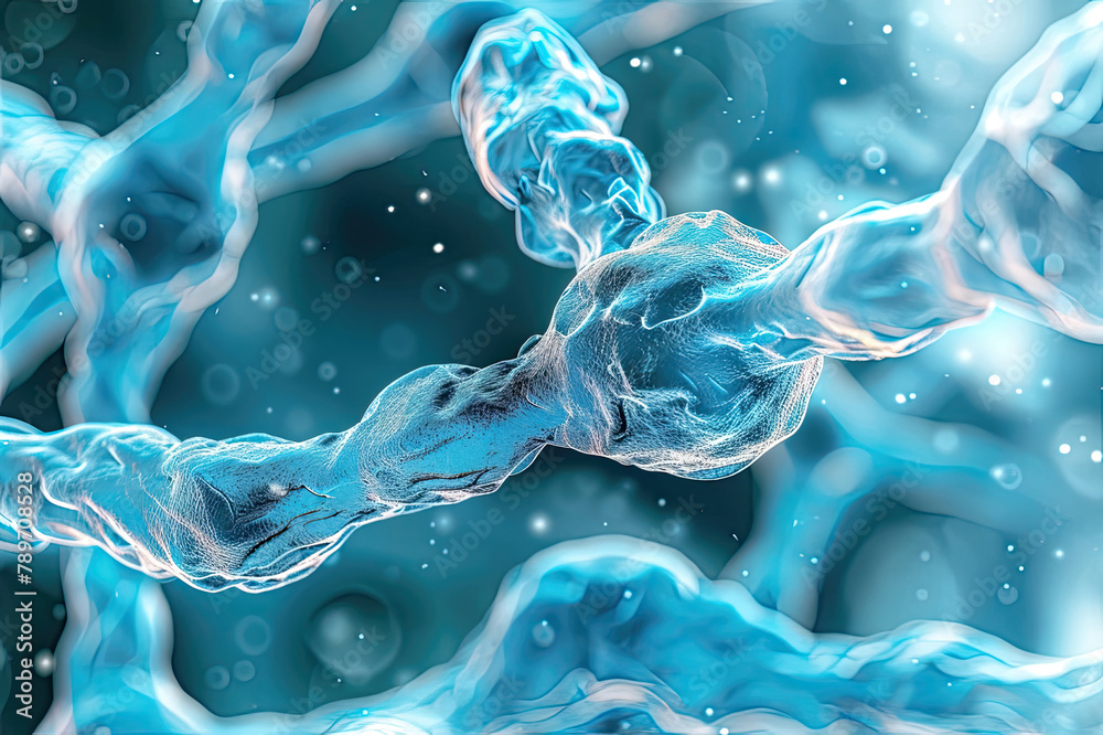 Imaginary electron microscope in faux color of mRNA . Stock Photo ...