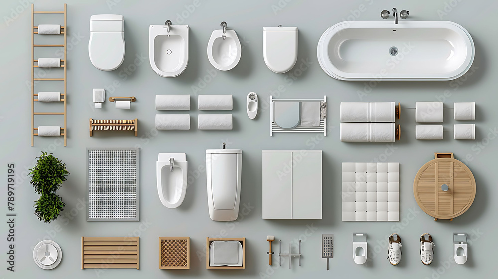 Vector set, Architectural elements and furniture for the floor plan ...