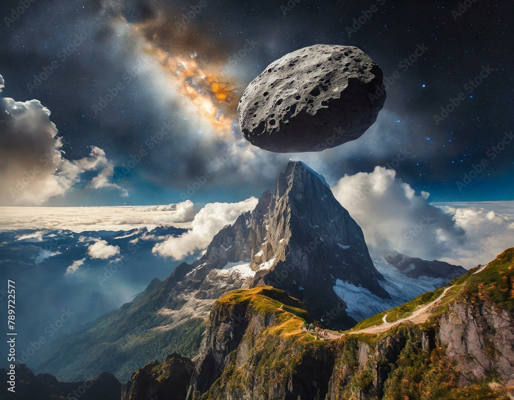 beautiful artists rendition of an asteroid floating in space, with a ...